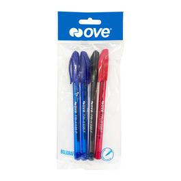 Bolígrafo OVE Tri-X 035F x 4 und (Azul/ Rojo/ Negro) | tailoy.com.pe