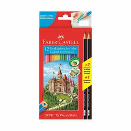 Colores Largos FABER CASTELL X 12 und + 2 Grafito | tailoy.com.bo