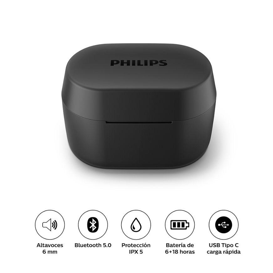 Audífonos Philips True Wireless Deportivos TAT3216BK Negro