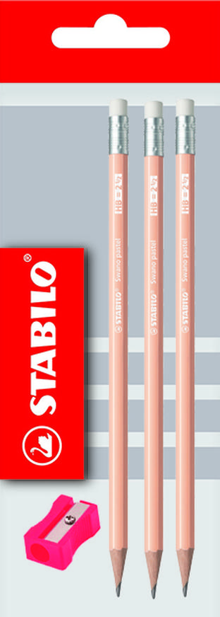 Lápiz Hb De Grafito STABILO Swano Pastel Con Goma x3 Und | tailoy.com.bo