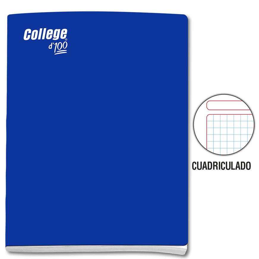 Cuaderno Cuadriculado Deluxe COLLEGE A4 Azul 100 Hojas | tailoy.com.pe
