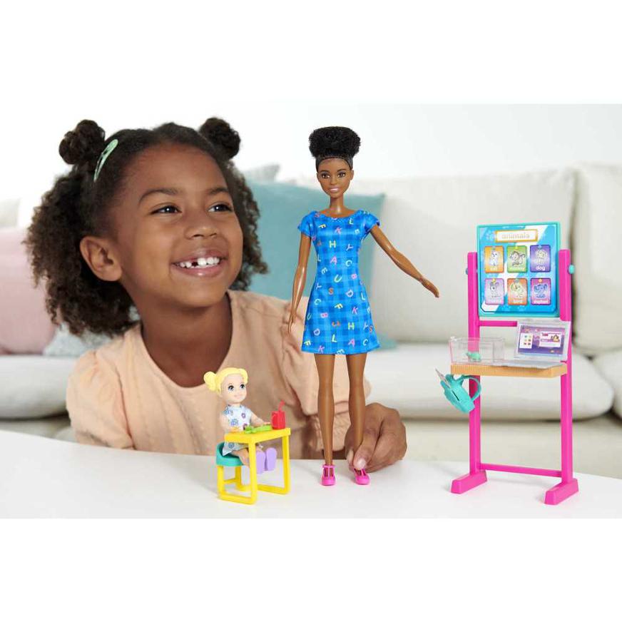 Muñeca Barbie Profesora Morena Con Bebé
