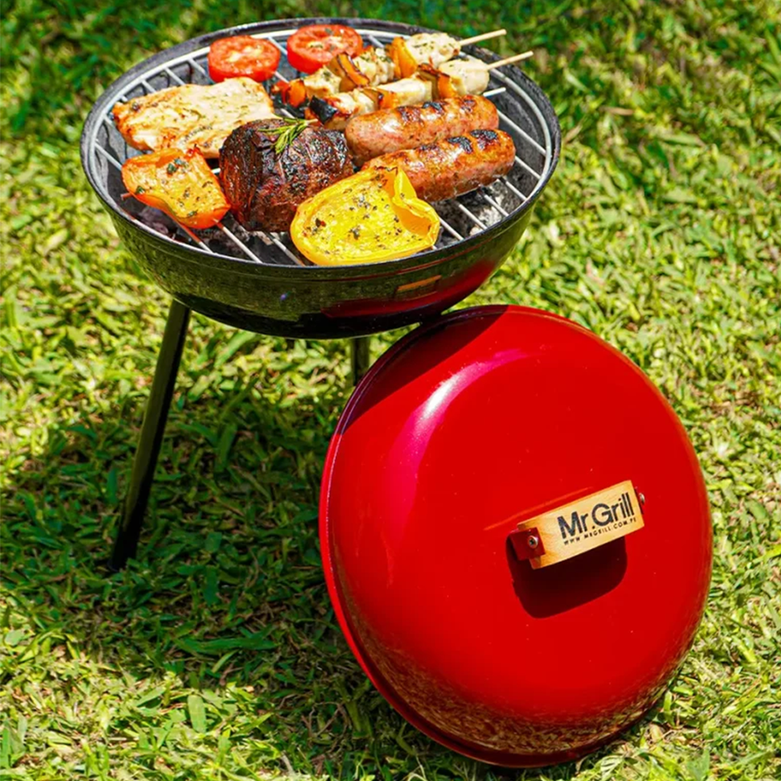 Parrilla Portátil Con Plancha Set Asador Parrillero Valija Utensilios