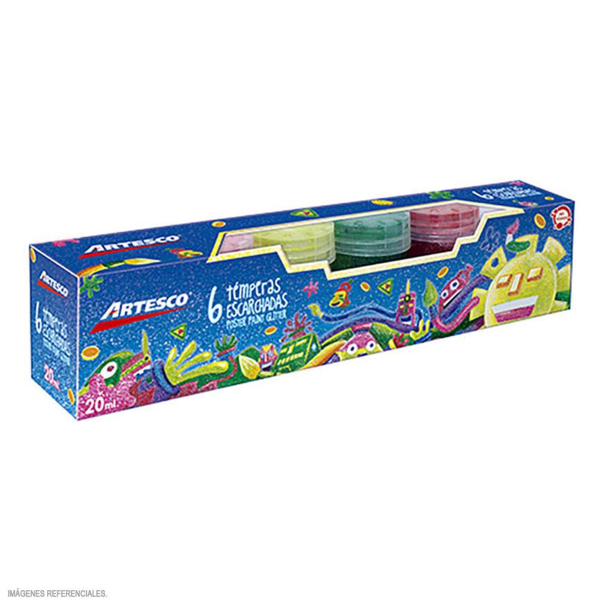 Tempera Escarchada X 6 Und. Frasco 20Ml